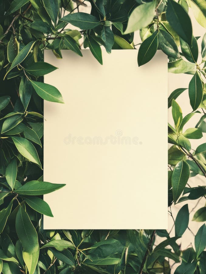 Blank Space Surrounded by Green Foliage for Creative Design and Text ...