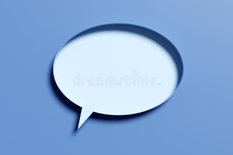 Blank Speech Bubble on Blue Background Stock Illustration ...