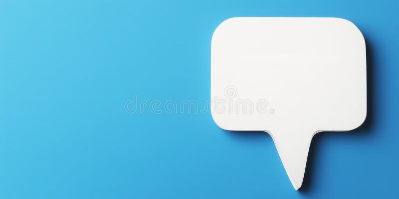 Blank Speech Bubble on Blue Background for Text or Messaging Stock ...