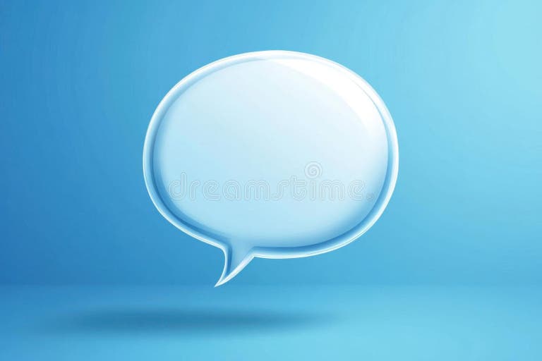 Blank Speech Bubble on Blue Background, a Visual Representation of ...