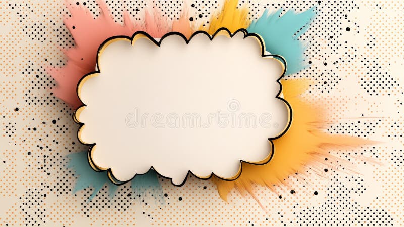 A Blank Speech Bubble with Colorful Splashes, Perfect for Adding Text ...