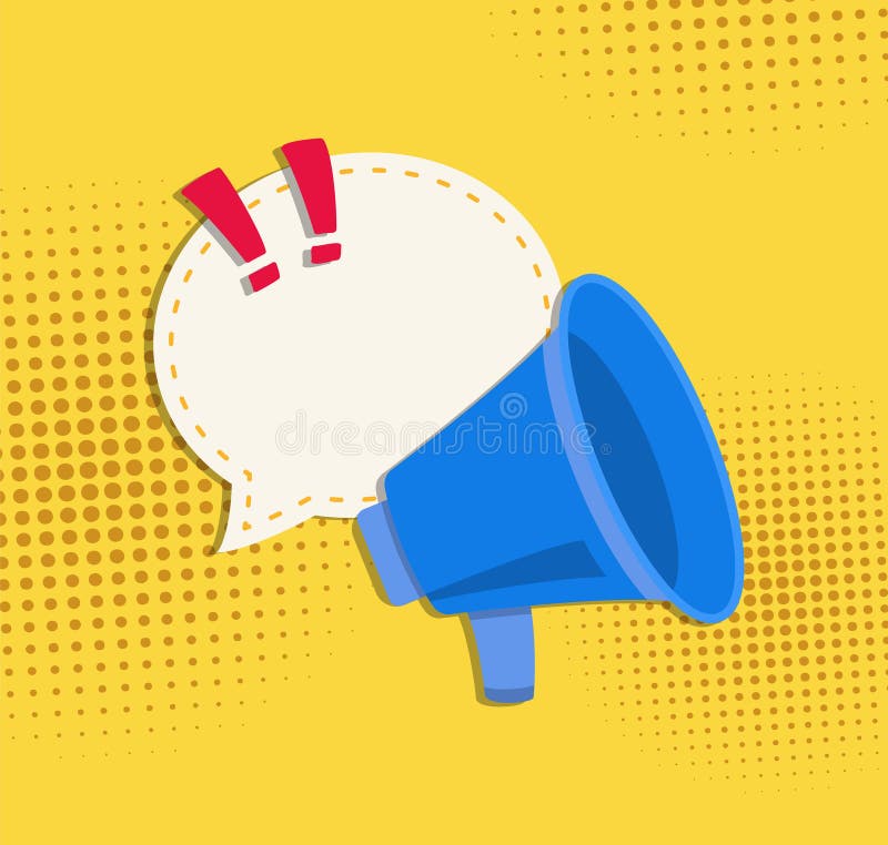 Blank Speech Bubble for Important Message with Megaphone for Promotion ...