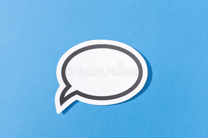Blank Speech Bubble Isolated on Blue Background Stock Photo - Image of ...