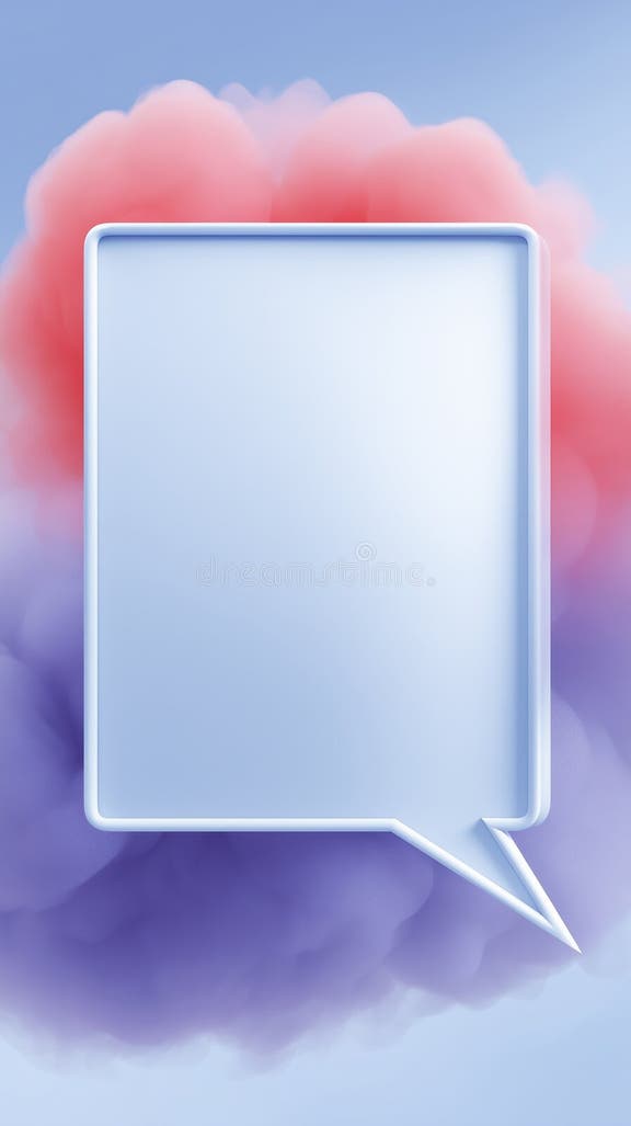 Blank Speech Bubble Mock Up with Soft Gradient Background in Pink and ...
