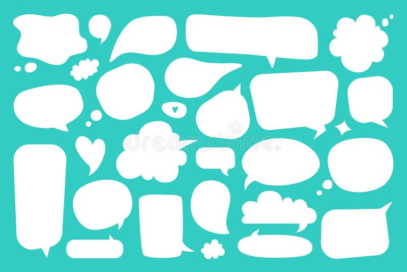 Blank Speech Bubble. White Empty Comic Dialog and Thought Balloons ...