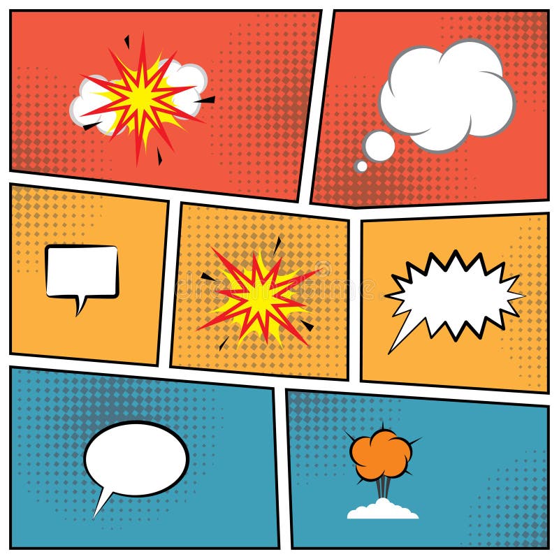 Comic Strip Speech Bubbles stock vector. Illustration of design - 34573755