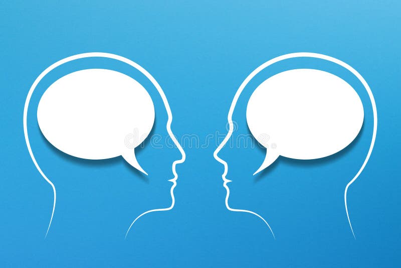 Blank Speech Bubbles Inside Man and Woman Heads Stock Image - Image of ... Blank Speech Bubbles Inside Man and Woman Heads Stock Image - Image of ...