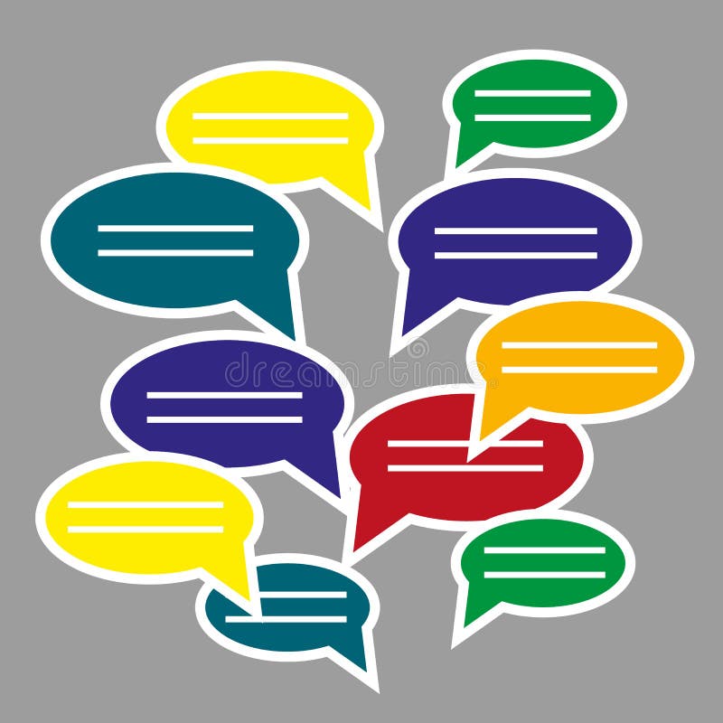 Blank Speech Bubbles for Text. Text Messaging Flat Design Concep Stock ...