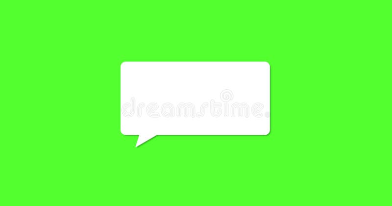 Blank Speech or Chat Bubble with Chroma Key Green Screen for Online ...