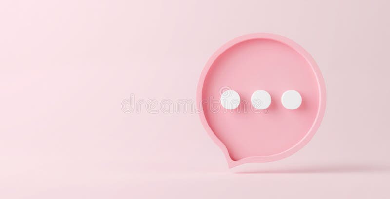 Blank Speech Icon Dialog Bubble Isolated on Pink 3d Background with ...
