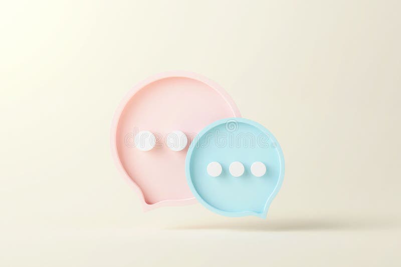 Blank Speech Icon Dialog Bubble Isolated on White 3d Background with ...