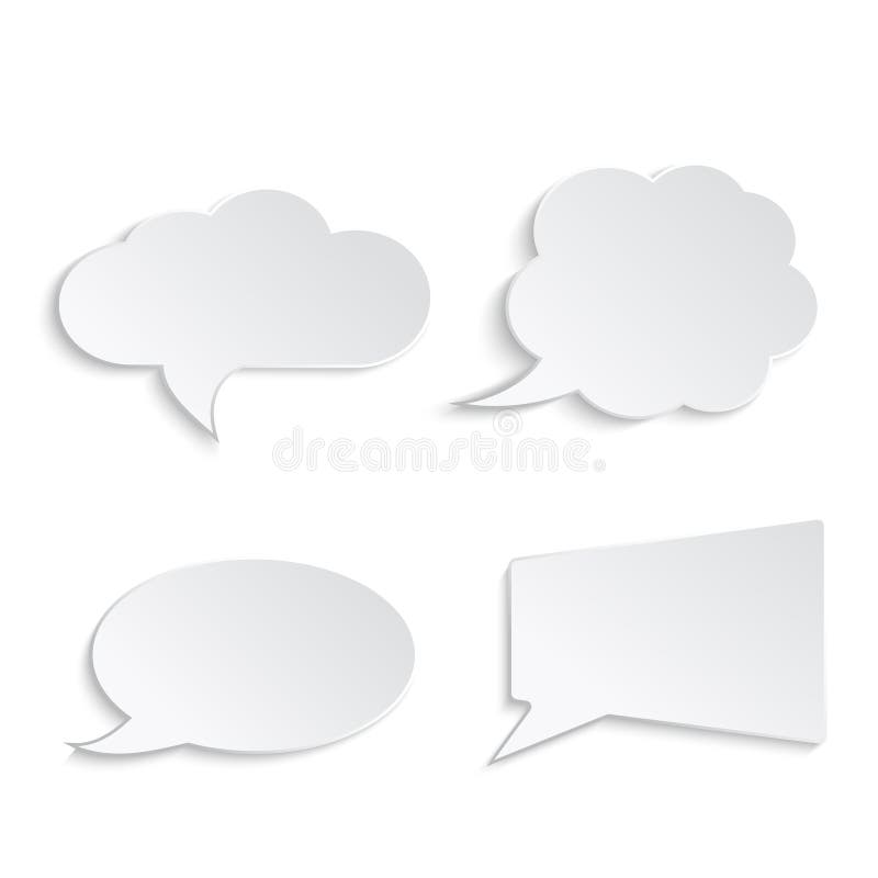 Blank Speech and Thought Bubbles Set Mockup. Vector Stock Vector ...