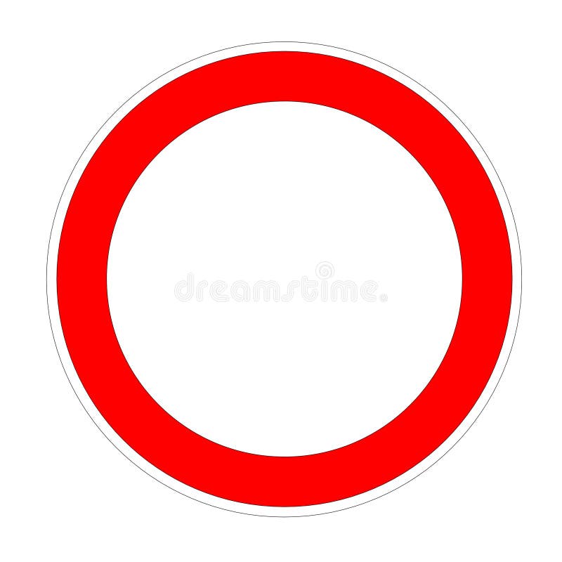 Empty Red Circle No Traffic Road Sign ,Blank Prohibiting Symbol, Vector ...