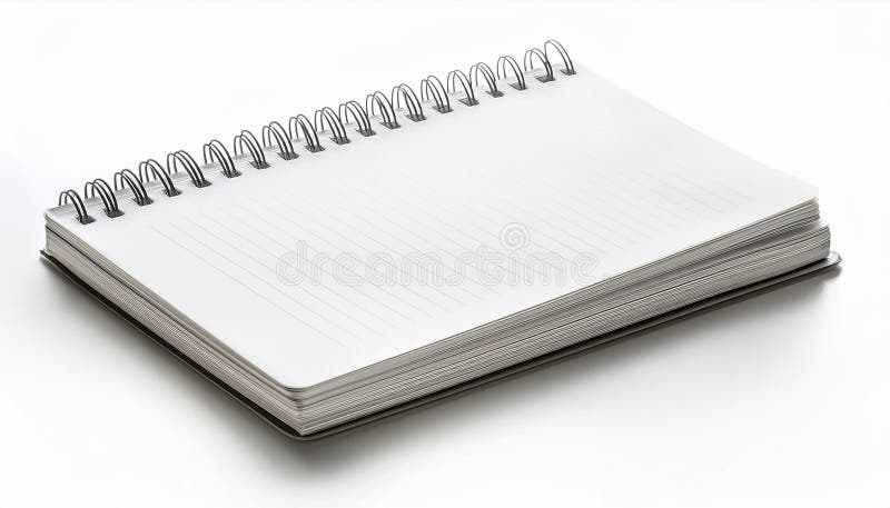 Blank Spiral Bound Notebook with Lined Pages Open and Ready for Notes ...