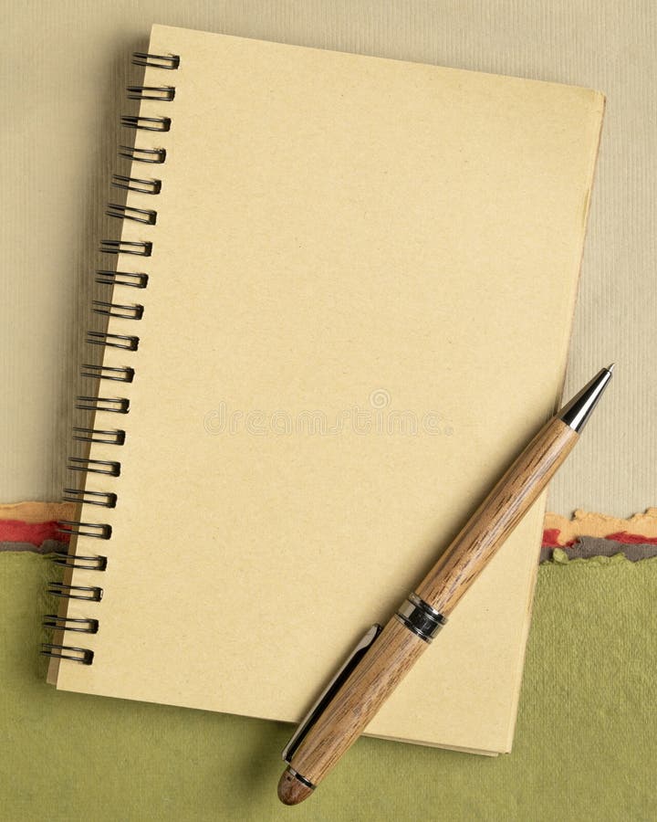 Spiral Notebook Against Abstract Paper Landscape, Vertical Poster Stock ...