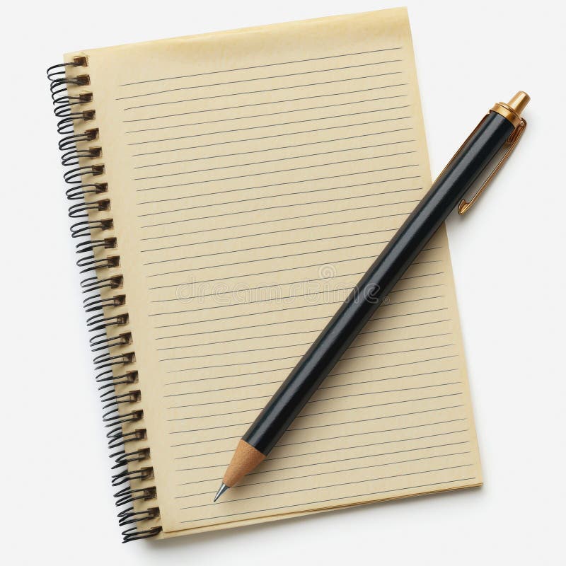 Blank Spiral Notebook with a Black Pen Ready for Notes, Sketches, or ...