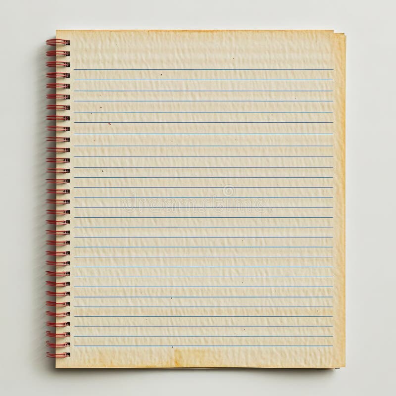 Blank Spiral Notebook with Cream Colored Pages and Blue Lines on ...