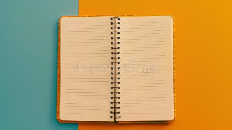 A Simple Spiral Notebook with Empty Beige Pages, Perfect for Showcasing ...