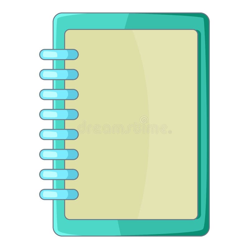 Blank Spiral Notebook Icon, Cartoon Style Stock Vector - Illustration ...