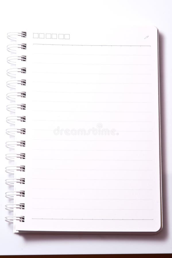 Blank Spiral Notebook Line Paper Isolated White Backgr Stock Photos ...