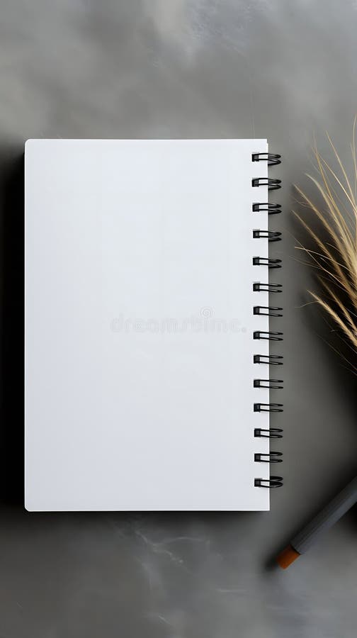 Blank Spiral Notebook, Minimalist Workspace Stock Illustration ...