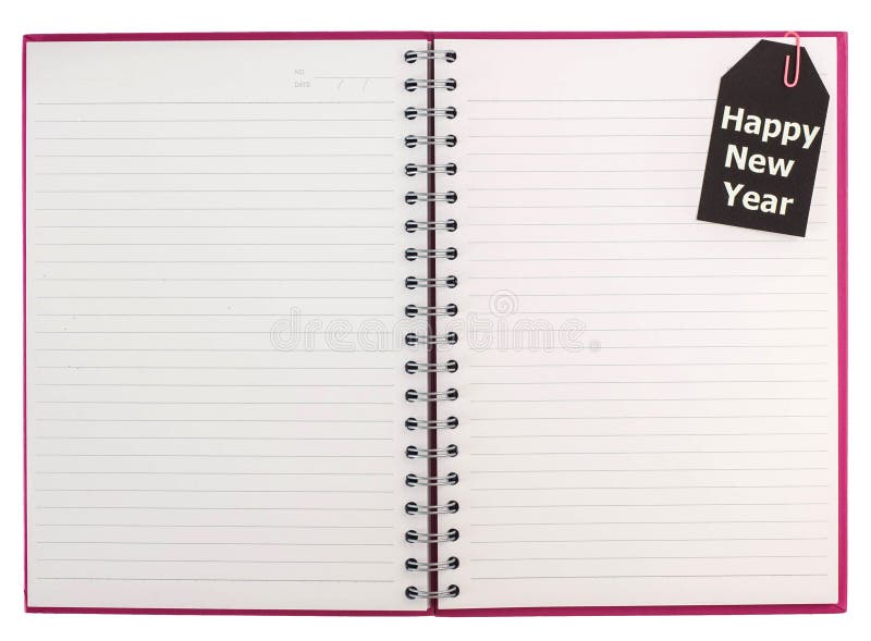 Blank Spiral Notebook for New Year Plan Stock Image - Image of happy ...