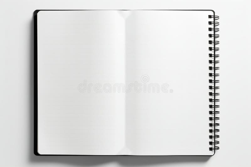 Blank Spiral Notebook Open on White Background Stock Illustration ...
