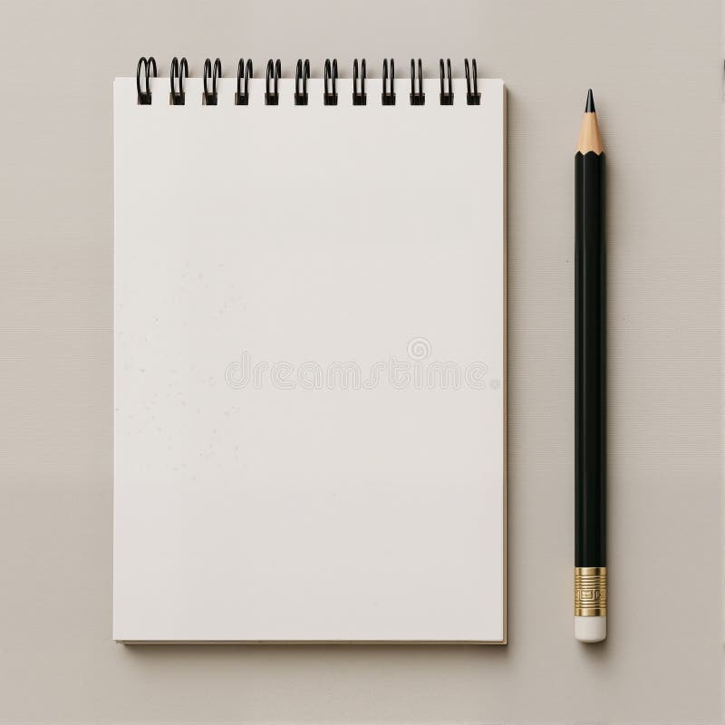 Blank Spiral Notebook with Pencil Stock Image - Image of notepad ...