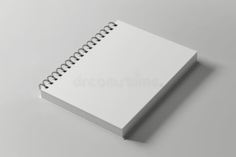 Blank Spiral Notebook Template with White Cover, Stationery Mockup ...
