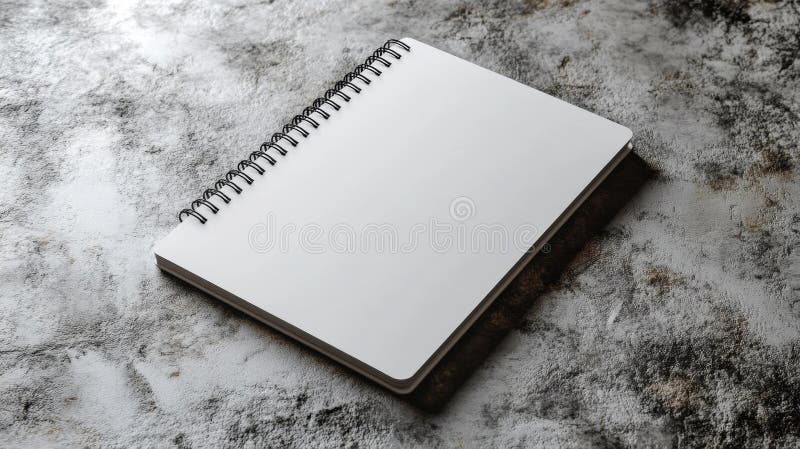 Blank Spiral Notebook on a Textured Surface with Natural Lighting Stock ...