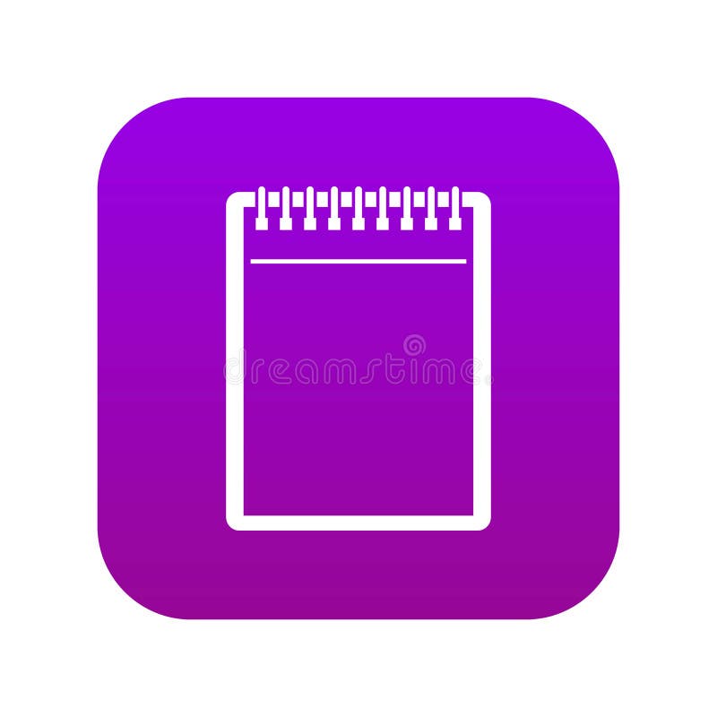 Blank Spiral Notepad Icon Digital Purple Stock Vector - Illustration of ...
