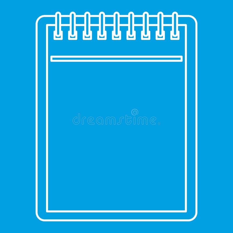 Blank Spiral Notepad Icon Outline Stock Vector - Illustration of empty ...