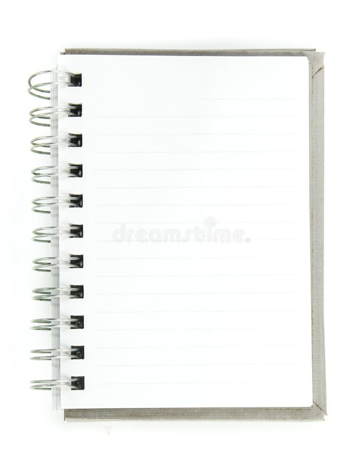 Blank Spiral Notebook Open on White Background Stock Image - Image of ...