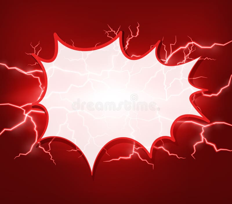 Blank Splash on Red Thunders Background Stock Vector - Illustration of ...