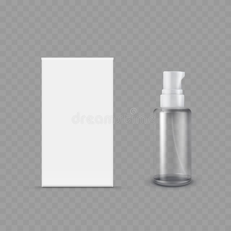 Blank Spray Bottle and Box Packaging Mockup - Vector Stock Vector ...
