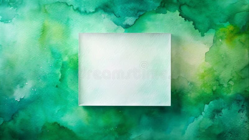 Blank Square on Abstract Green Watercolor Background for Design ...