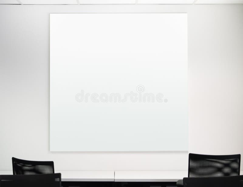 Blank Square Board on the White Wall Stock Photo - Image of notice ...