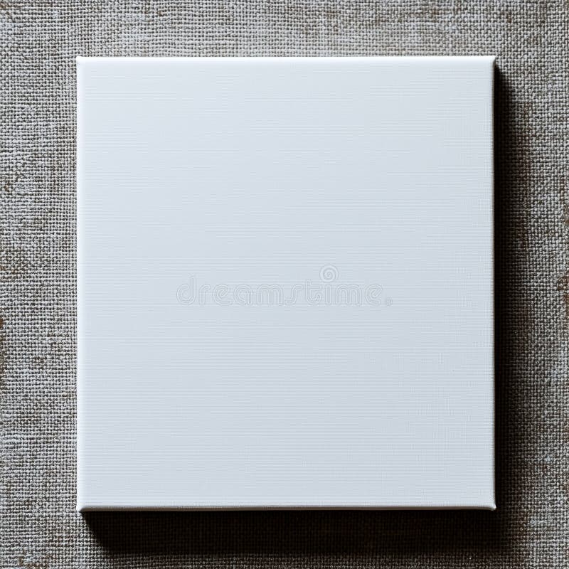 Blank Square Canvas on Textured Burlap Background for Artistic ...