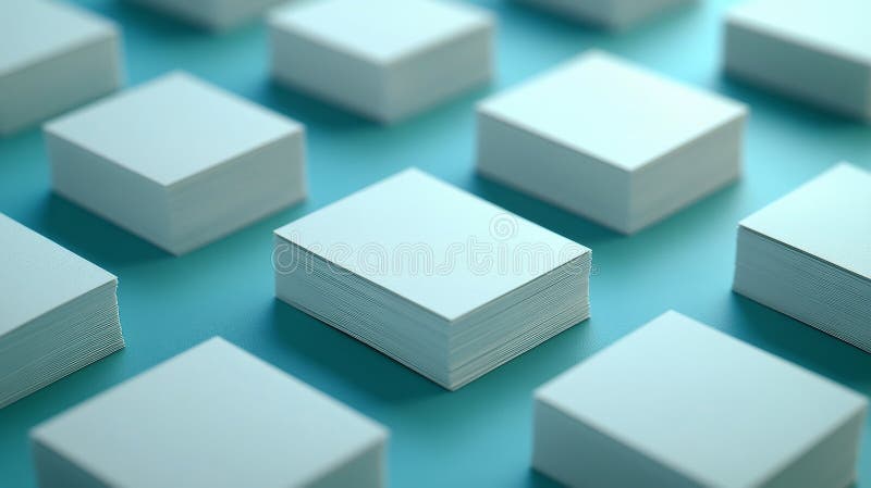 Set of Square Cards Flat Lay Mockup Photo Realistic 3D Rendering Image ...