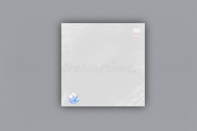 Blank Square CD Record Cover Package Envelope Template Mock Up with ...