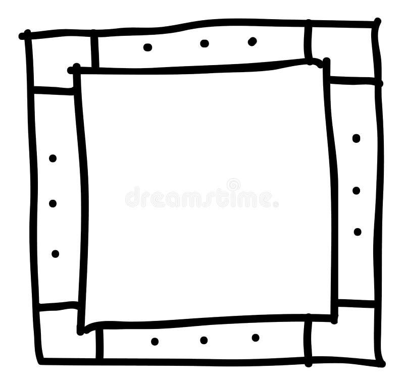 Blank Square Frame in Cute Doodle Pattern Style Stock Vector ...
