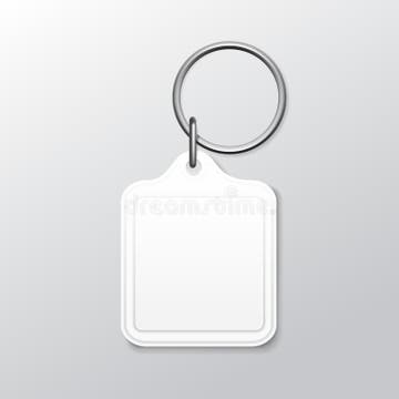 Blank Square Keychain with Ring and Chain for Key Stock Vector ...