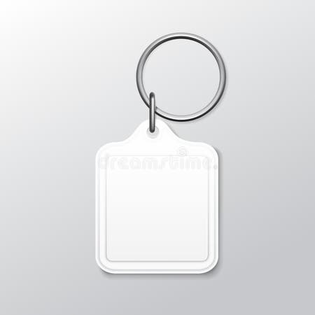 Blank Square Keychain with Ring and Chain for Key Stock Vector ...