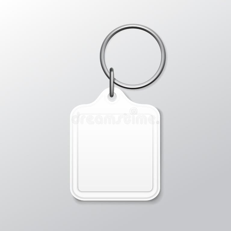 Blank Square Keychain with Ring and Chain for Key Stock Vector ...