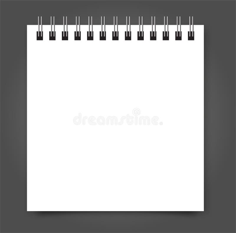 Blank Square Notebook Calendar Mockup Cover Template Stock Vector ...