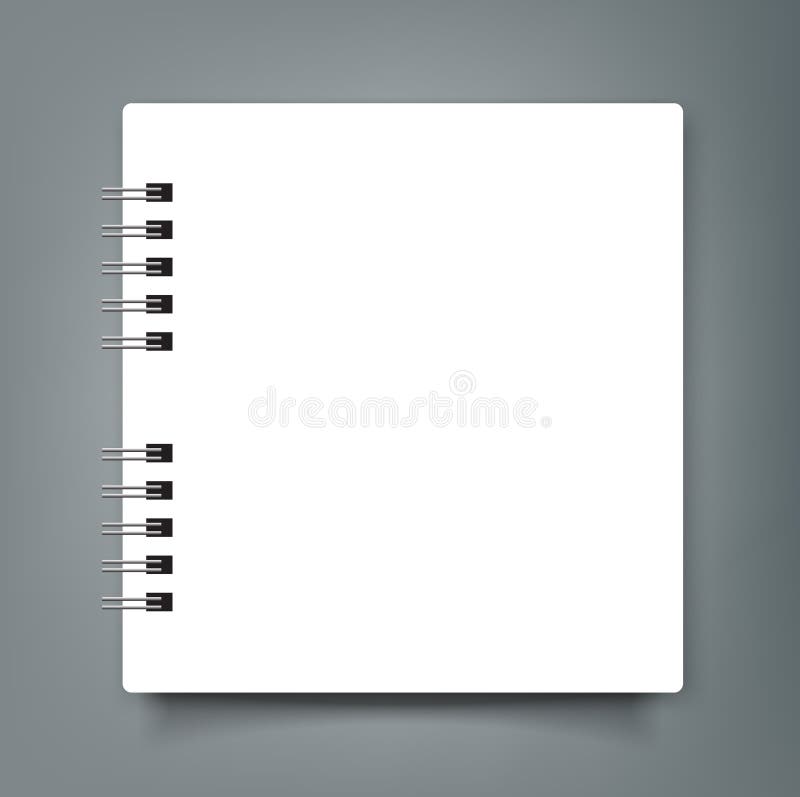 Blank Square Notebook Calendar Mockup Cover Template Stock Vector ...