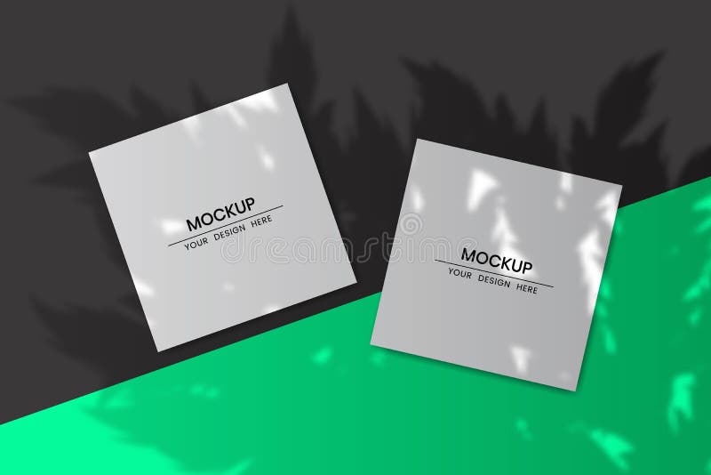 Blank Square Paper Cards Template with Shadow Overlay Effect Stock ...