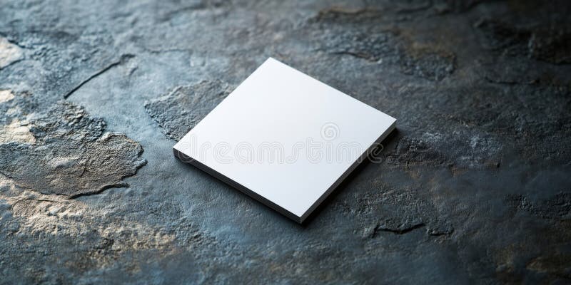 Blank Square Paper Sheet on Textured Stone Surface for Mockup and ...
