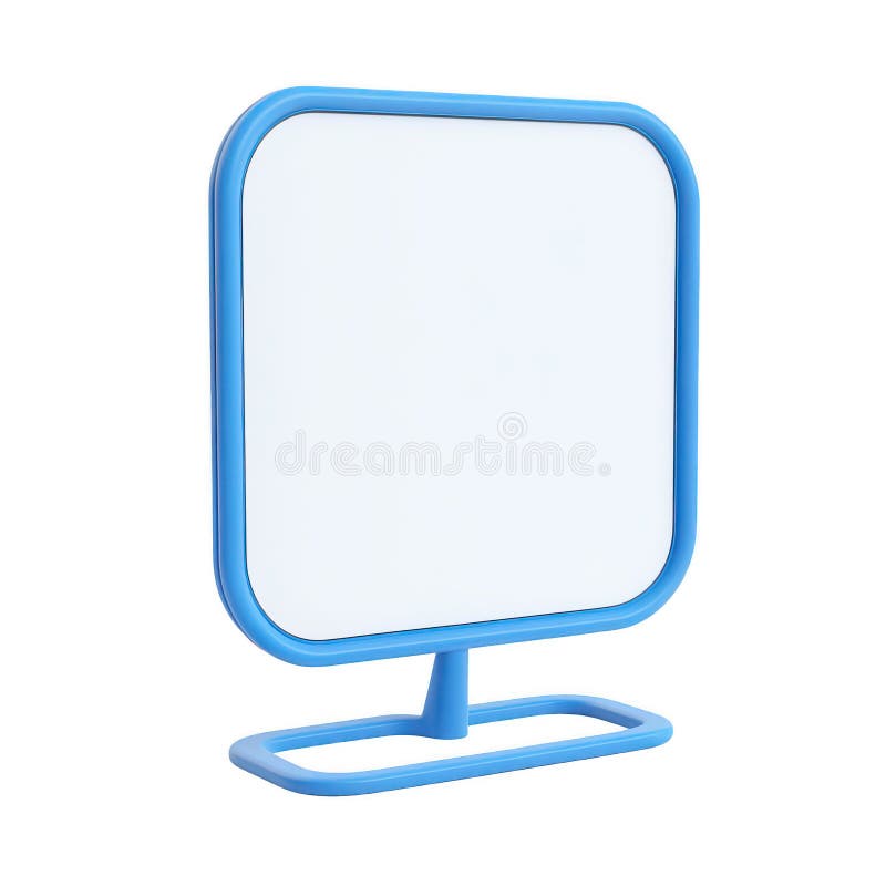 Blank Square Sign with Blue Frame and Stand Stock Photo - Image of ...