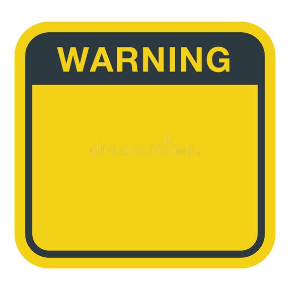 Blank Square Warning Sign with Text on Top Stock Vector - Illustration ...